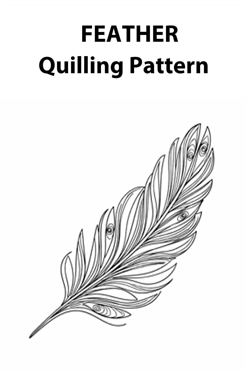 Quilling Feather Template: Paper Craft Art Pattern (PDF Download) - Etsy