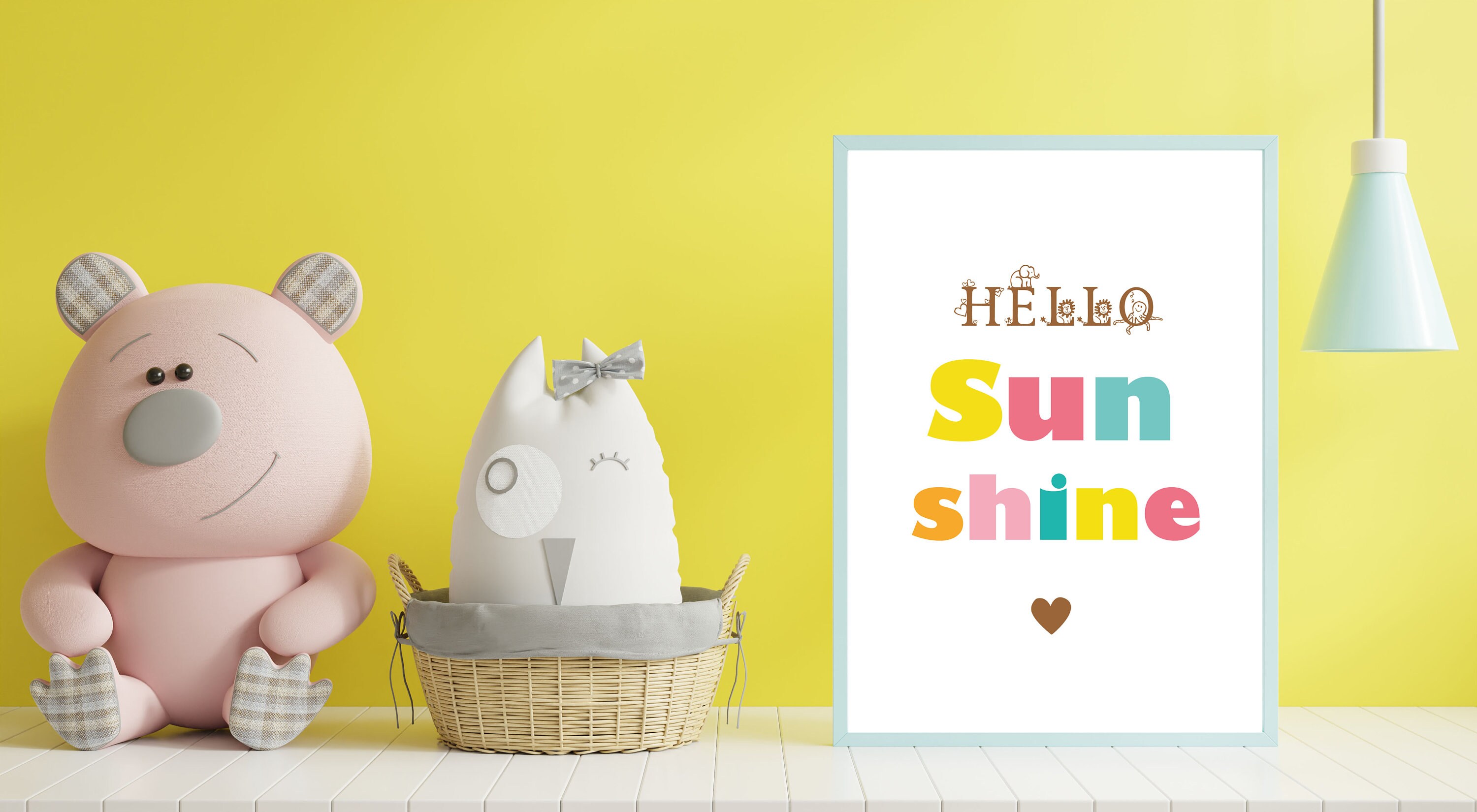 Hello Sunshine Digital Art Print, Nursery Prints, Kids Wall Art ...