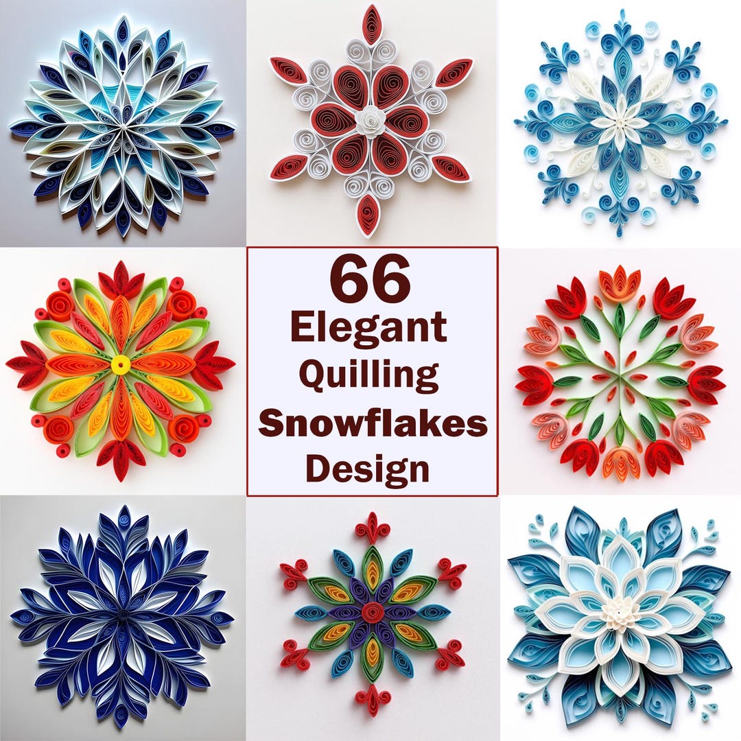 Quilled Paper Snowflakes Clipart: Generative Art Designs, Digital ...