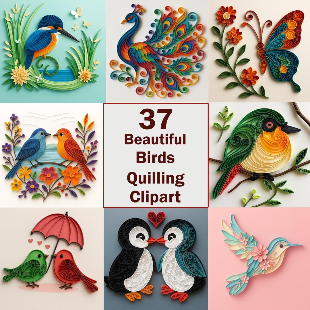 37 Quilling Bird Clipart: High-resolution Designs, Digital Download ...