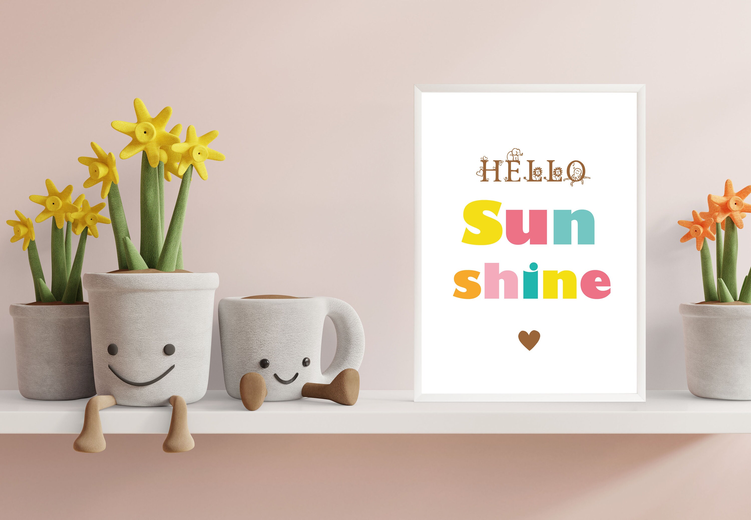 Hello Sunshine Digital Art Print, Nursery Prints, Kids Wall Art ...