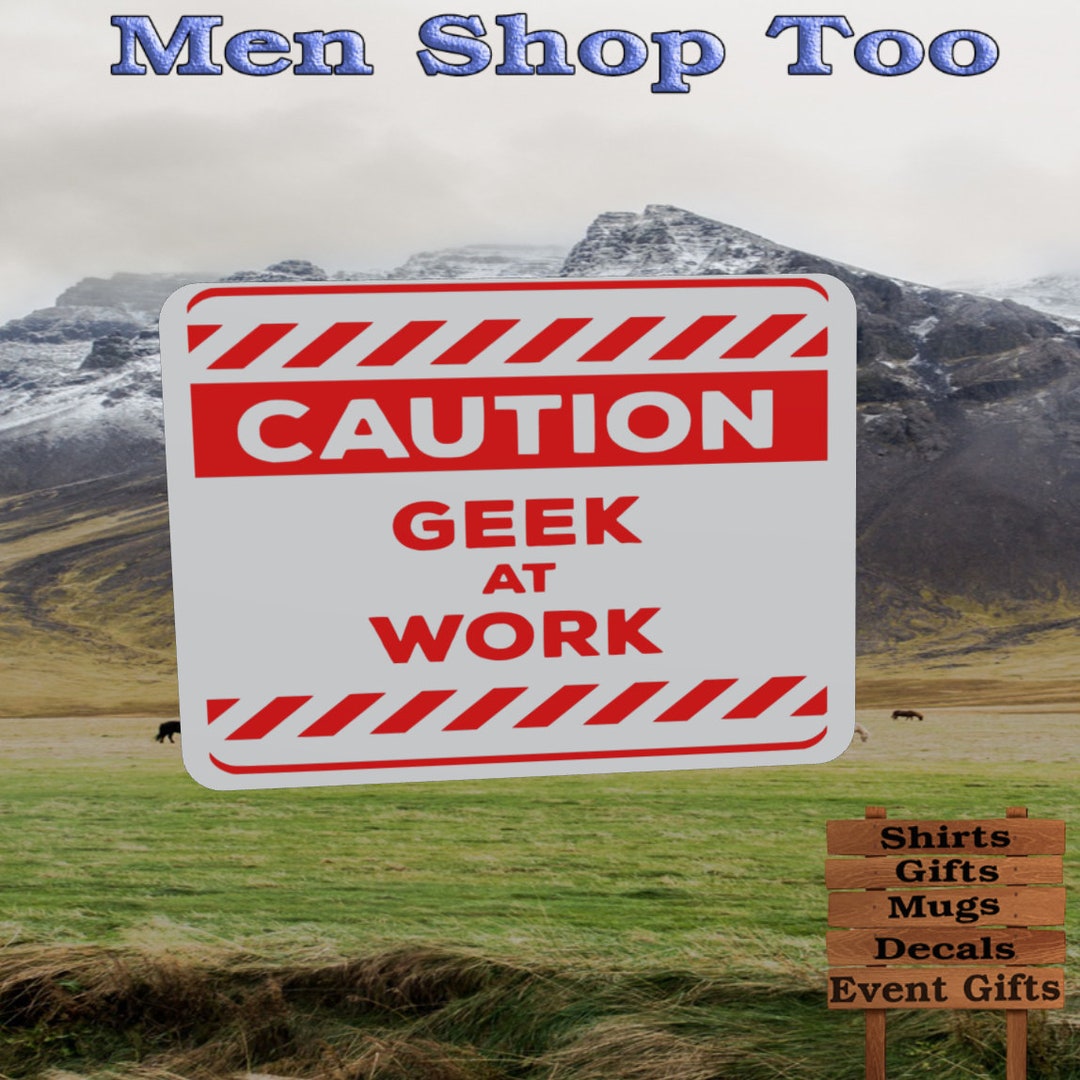 Mouse Pad Caution Geek at Work - Etsy