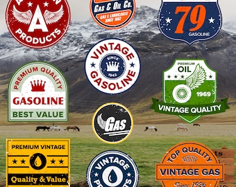 Vintage Gas Pump Decals - Etsy
