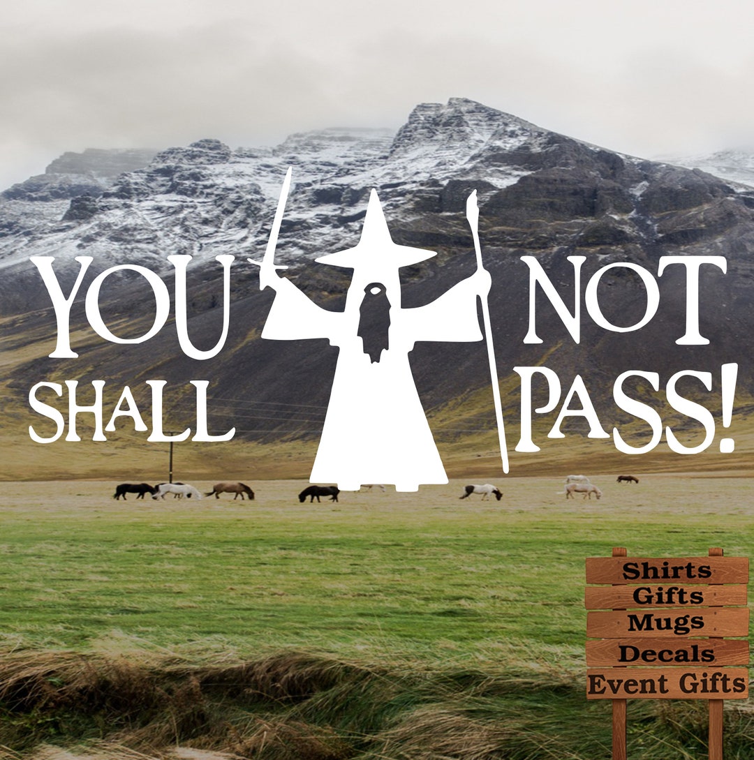 You Shall Not Pass, Wizard, Decal Sticker for Vehicle, Car, Truck - Etsy