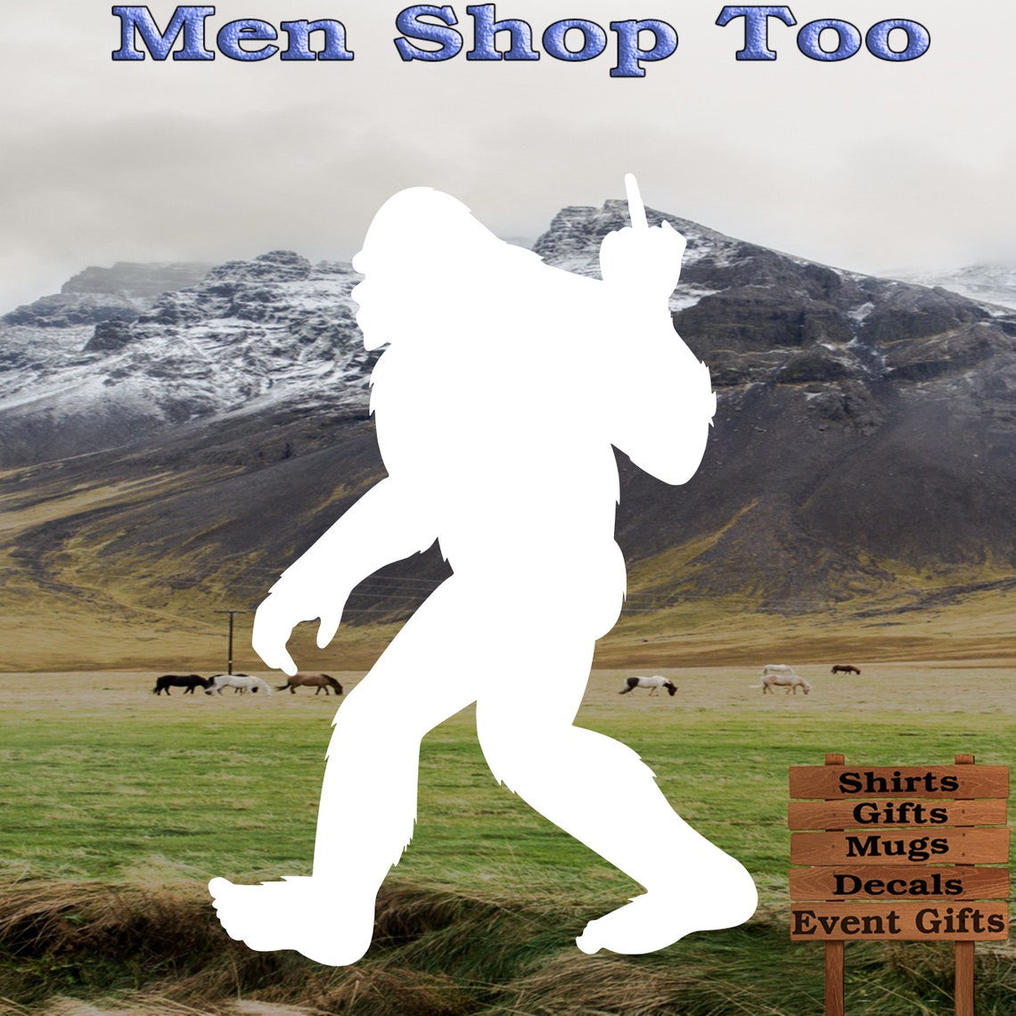 Bigfoot, Sasquatch Giving the Middle Finger | Sticker Decal for Windows ...