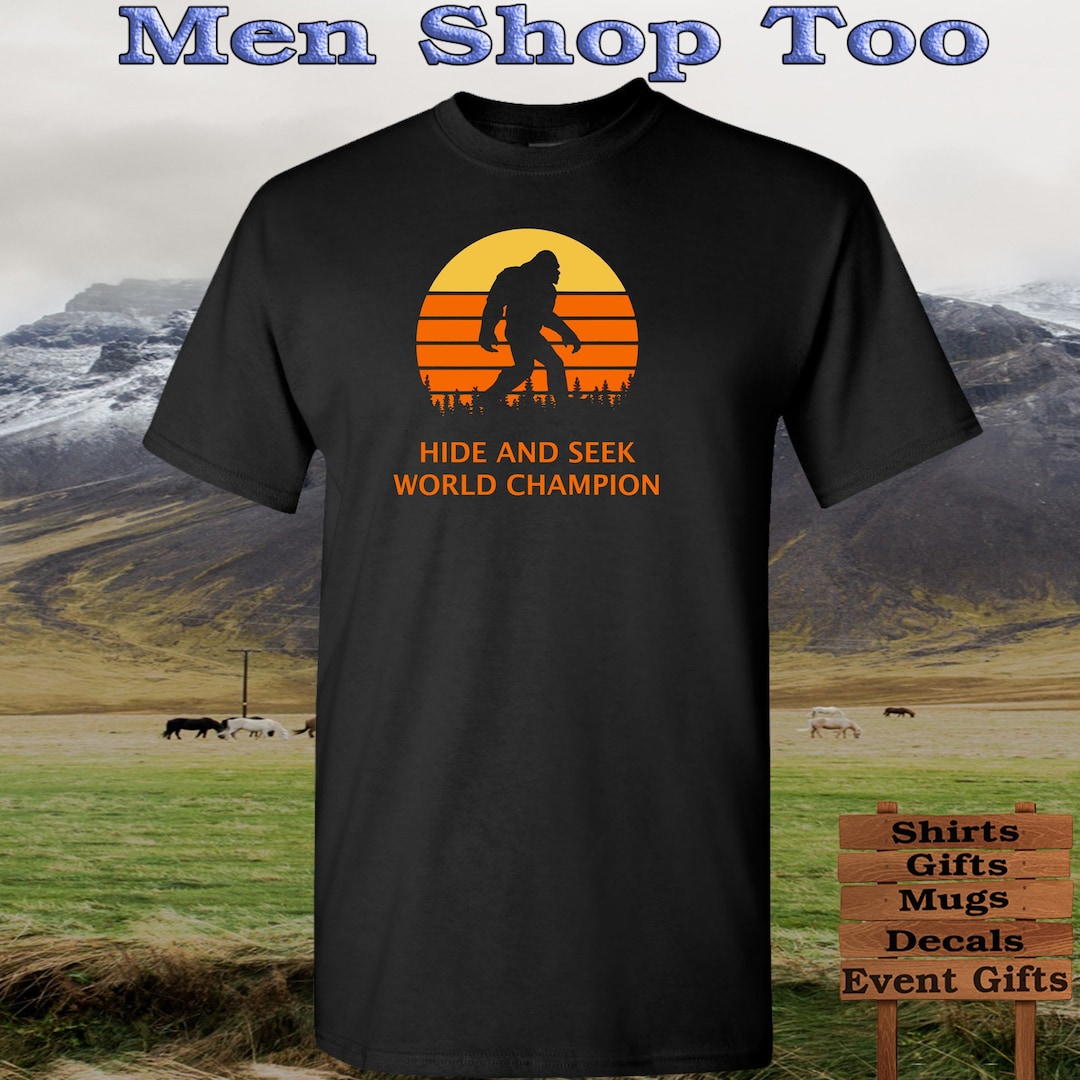 Bigfoot Sasquatch Hide and Seek Distressed , - | Tank Tops & Tee T ...