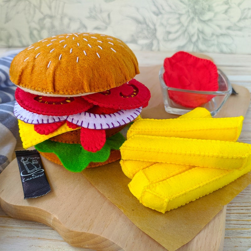 Felt Hamburger - Etsy