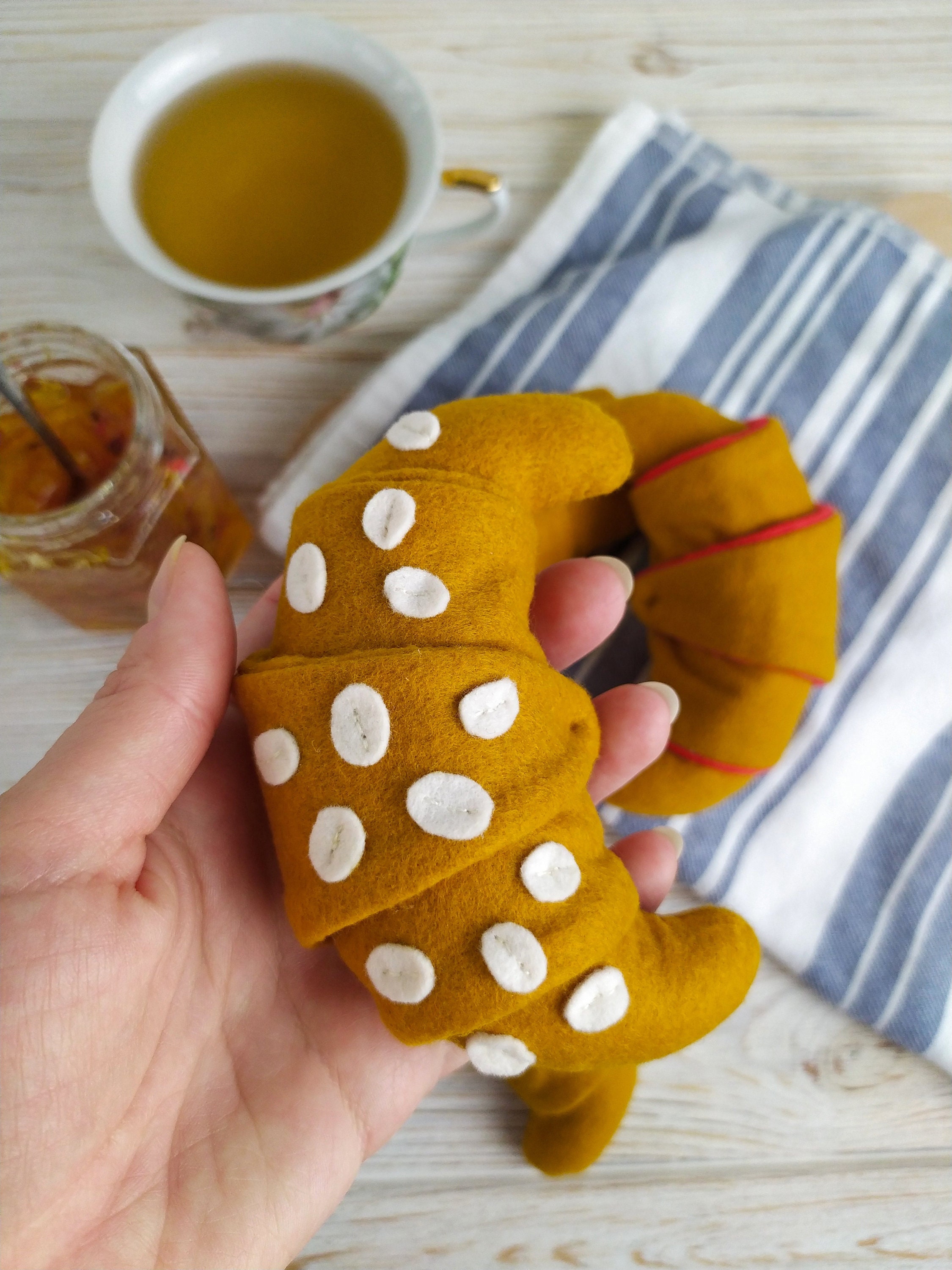 Felt Food Croissants: Pretend Play Kitchen Toys - Etsy