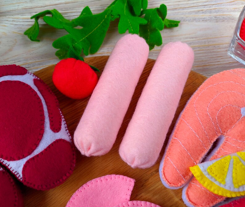 Felt Toys Toy Steak Toy Fish Toy Sausages - Etsy
