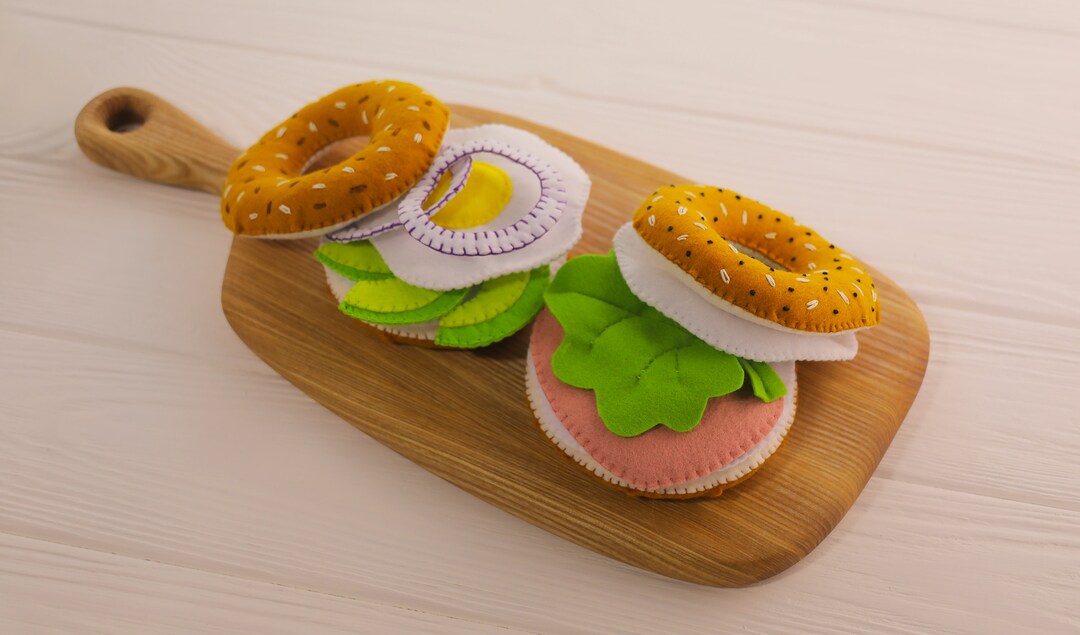 Felt Bagel Toy for Kids, Felt Breakfast Bagel Toy for Children - Etsy