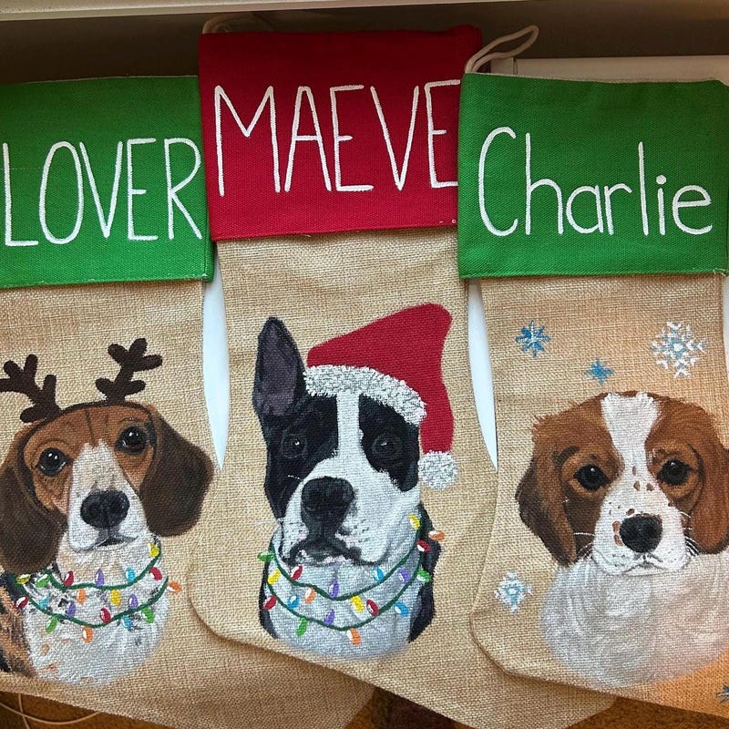 Painted Dogs Stockings - Etsy