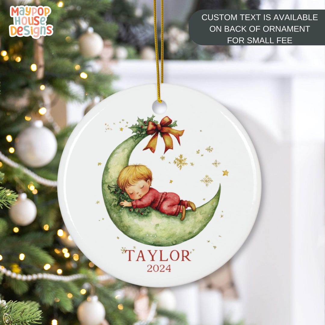 Personalized Baby's First Christmas Ornament for Baby Shower Gift New ...