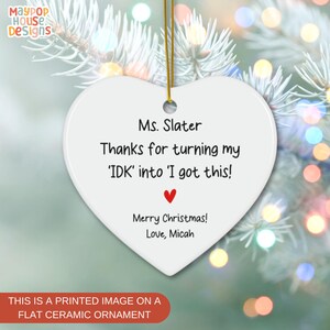 Personalized Teacher Christmas Ornament, Custom Teacher Gift From ...