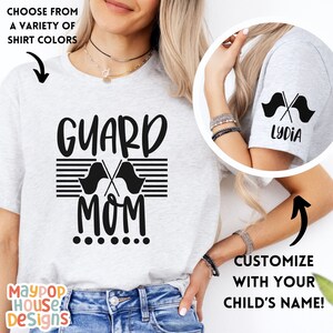 Personalized Color Guard Mom Shirt, Custom Colors Sleeve Design Color ...