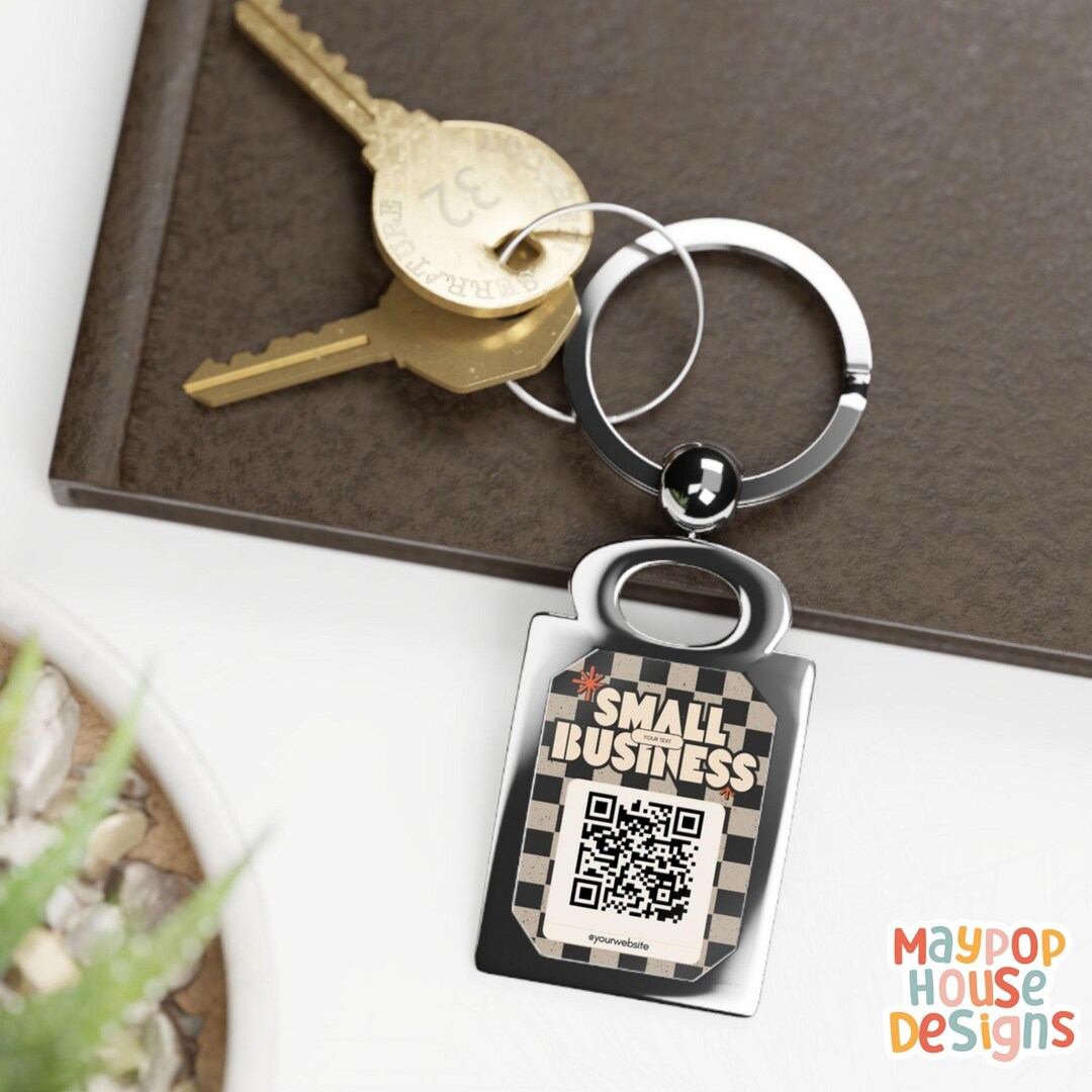 QR Code Keychain, Personalized Custom Keyring, Business Marketing Gift ...