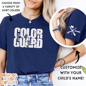 Personalized Color Guard Mom Shirt, Custom Colors Sleeve Design Color ...