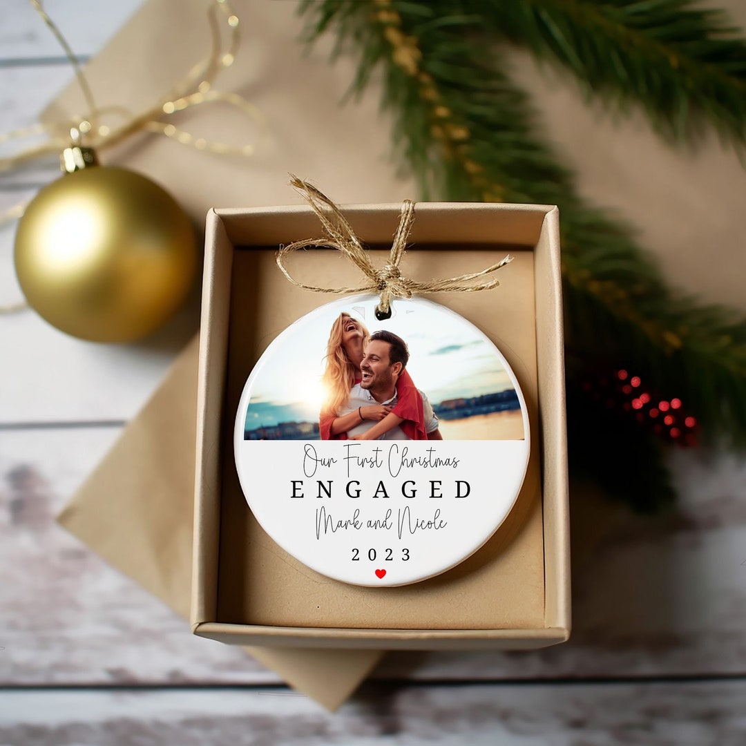 Engagement Photo Ornament Personalized, Engagement Ornament 2024 ...