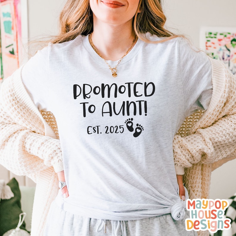 Custom Auntie Shirt, Auntie Est 2025 Shirt, Gift for Auntie, Pregnancy ...