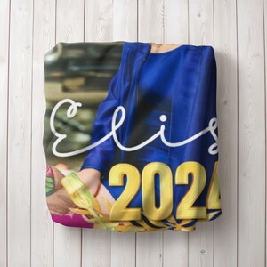 Personalized Graduation Photo Blanket, High School Graduation Gift for ...