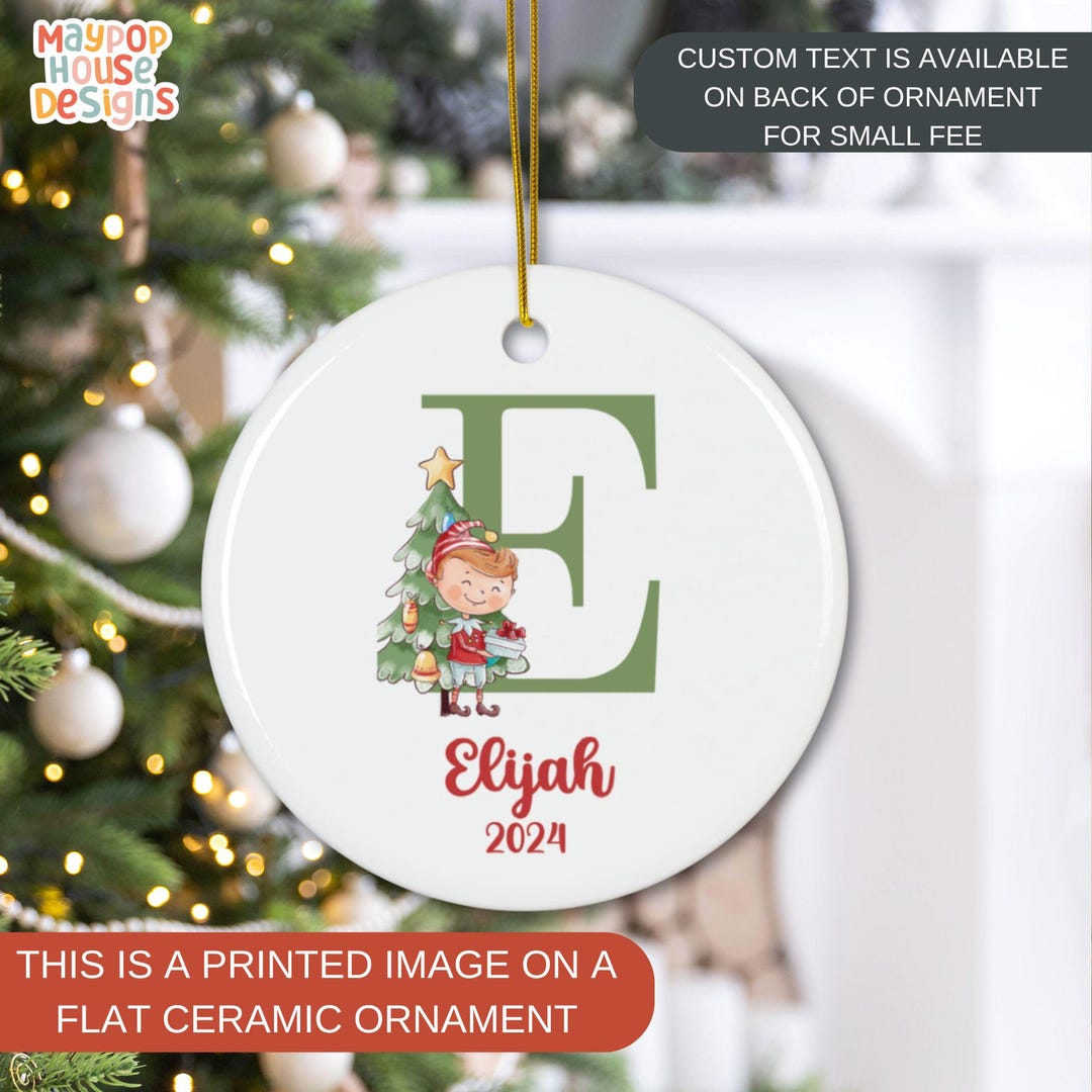 Letter Name Christmas Ornament 2024 Family Ornament, Custom Initial ...