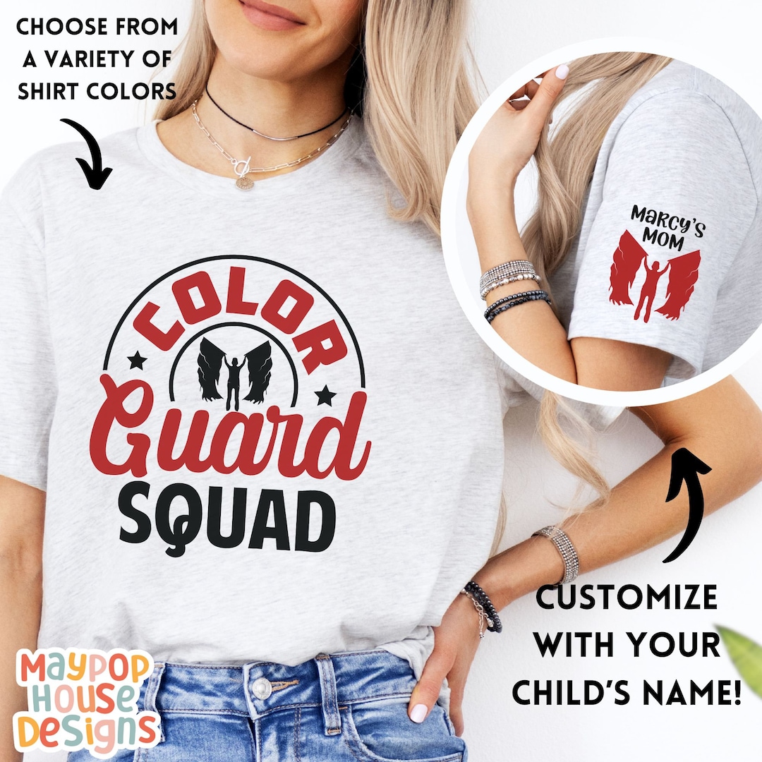 Personalized Color Guard Team Shirt, Custom Colors Sleeve Design Color ...