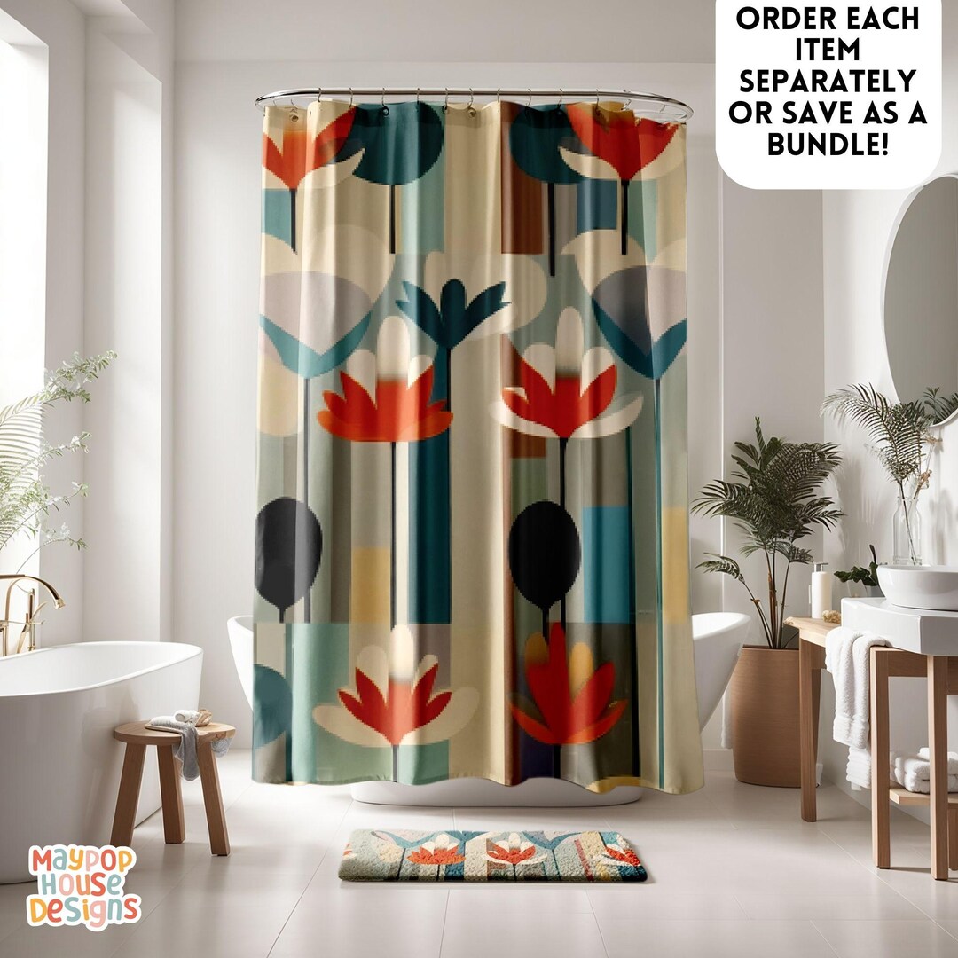 Mid Century Shower Curtainnull