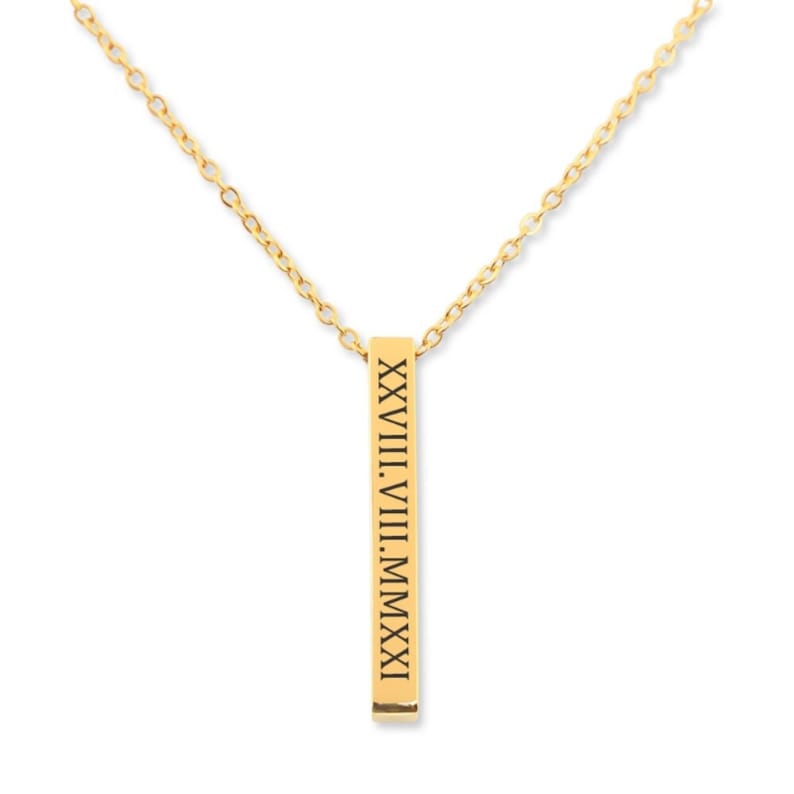Roman Numeral Necklace Roman Numeral Bar Date Bar Necklace - Etsy