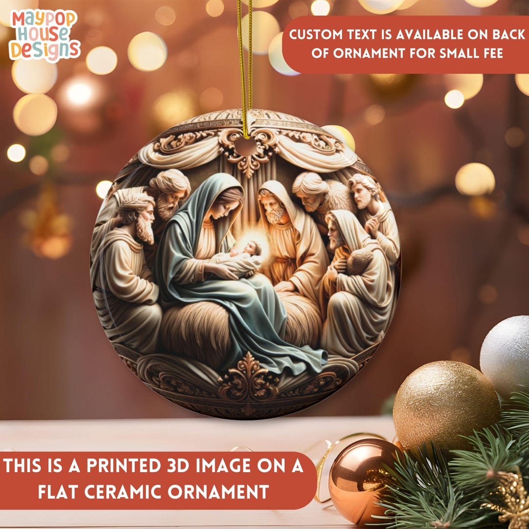 Nativity Christmas Ornament Gift for Christian Christmas Ornaments With ...
