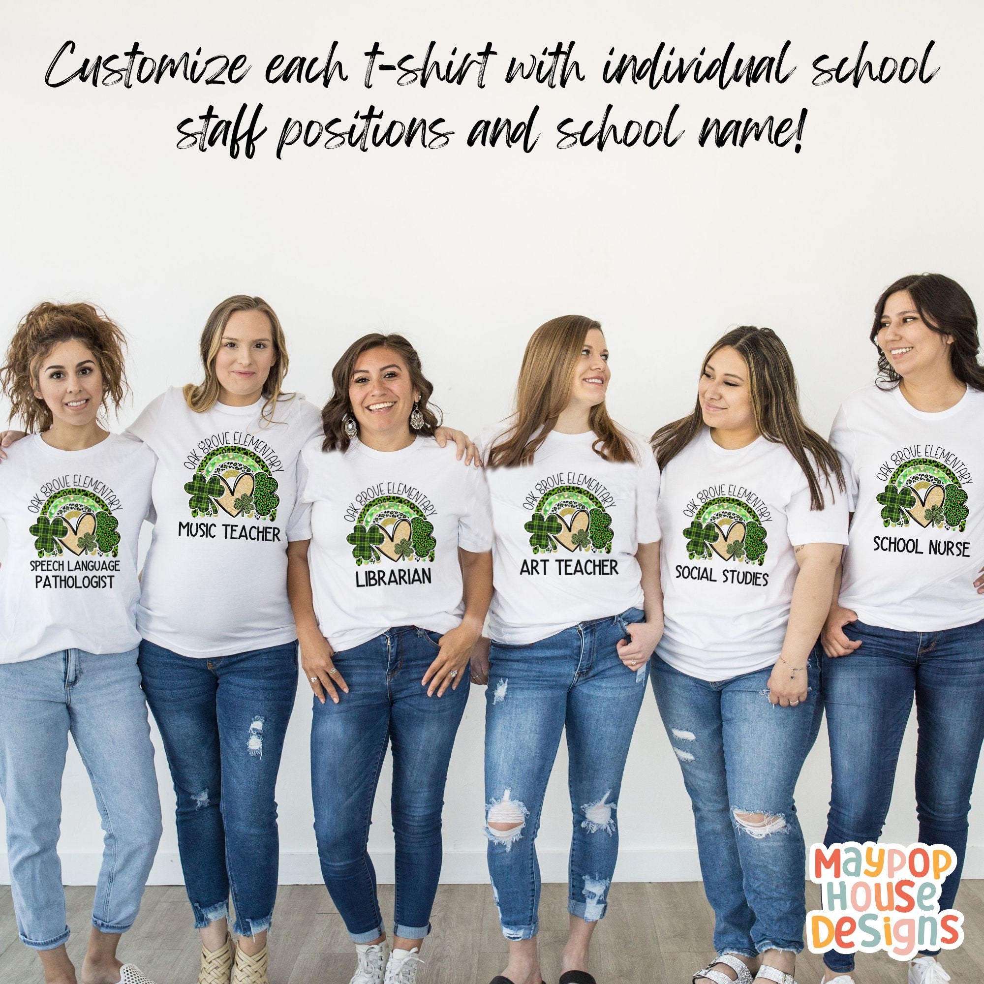 Customized School Staff Matching T-shirts for St. Patrick's Day, Group ...