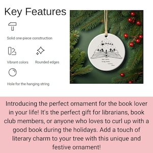 Personalized Book Christmas Ornament, Book Lovers Gift, Librarian ...