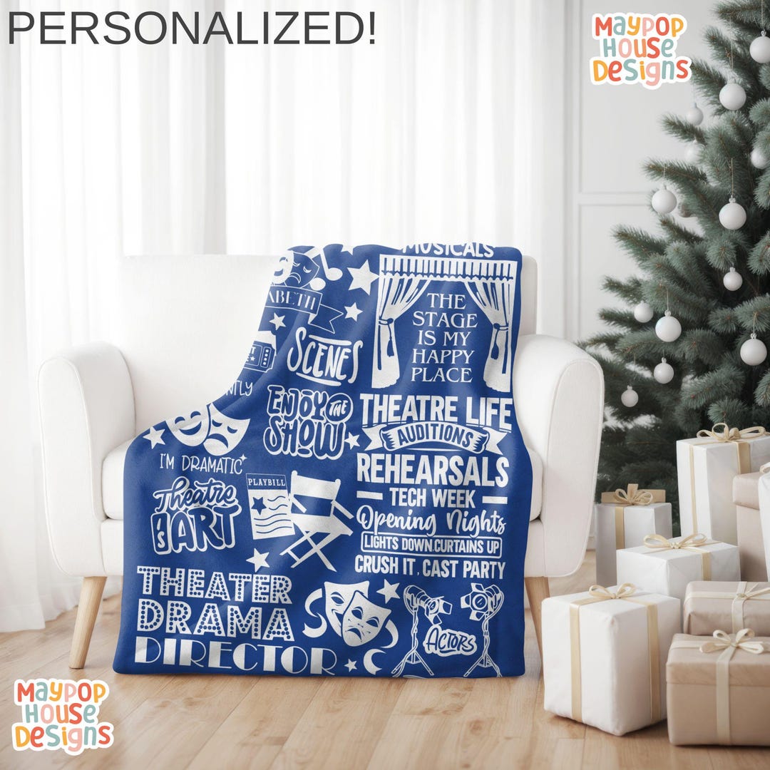 Personalized Theater Kid Blanket, Gift for Actor Actress, Musical ...