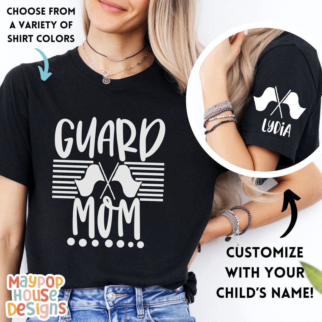 Personalized Color Guard Mom Shirt, Custom Colors Sleeve Design Color ...