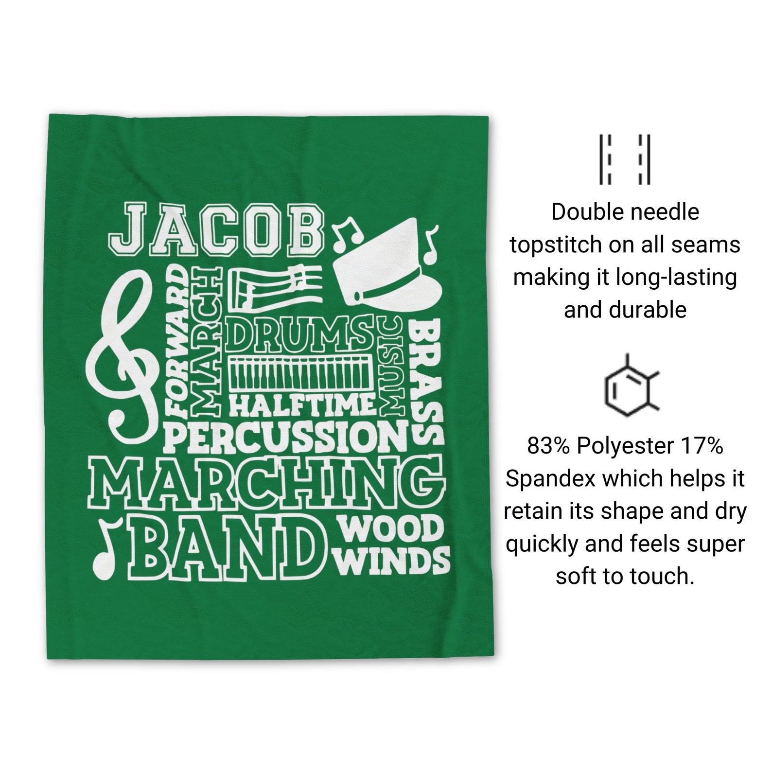 Personalized Marching Band Blanket, Band Mom Gift, High School Band ...