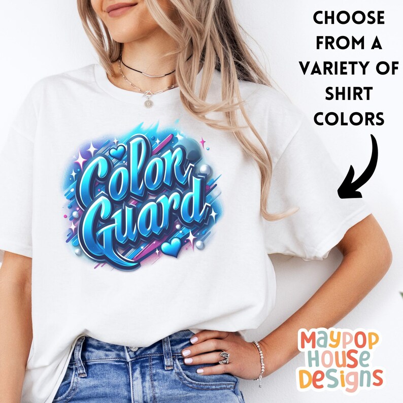 Airbrush Style Color Guard Shirt, Color Guard Gift Idea, Band ...