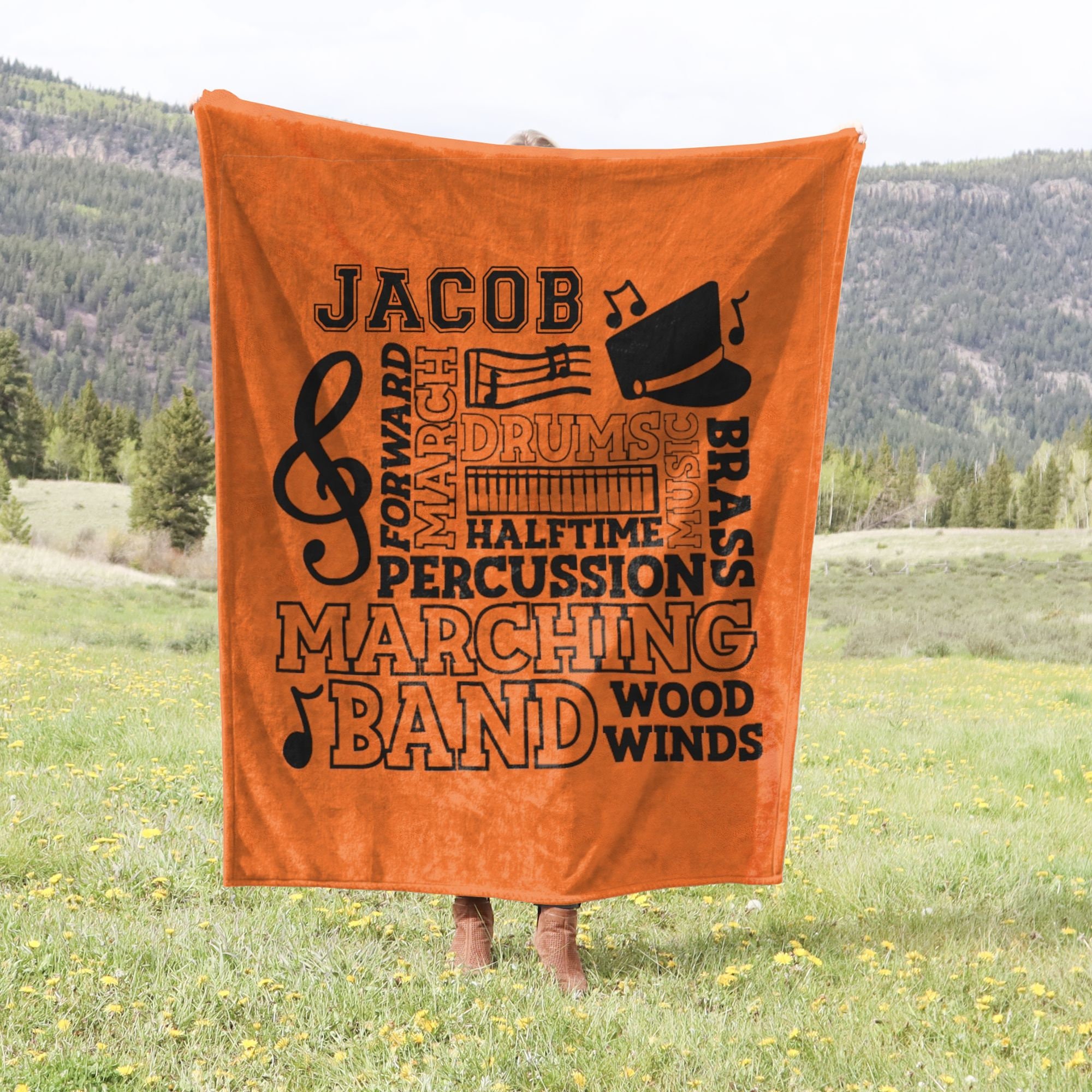 Personalized Marching Band Blanket, Band Mom Gift, High School Band ...