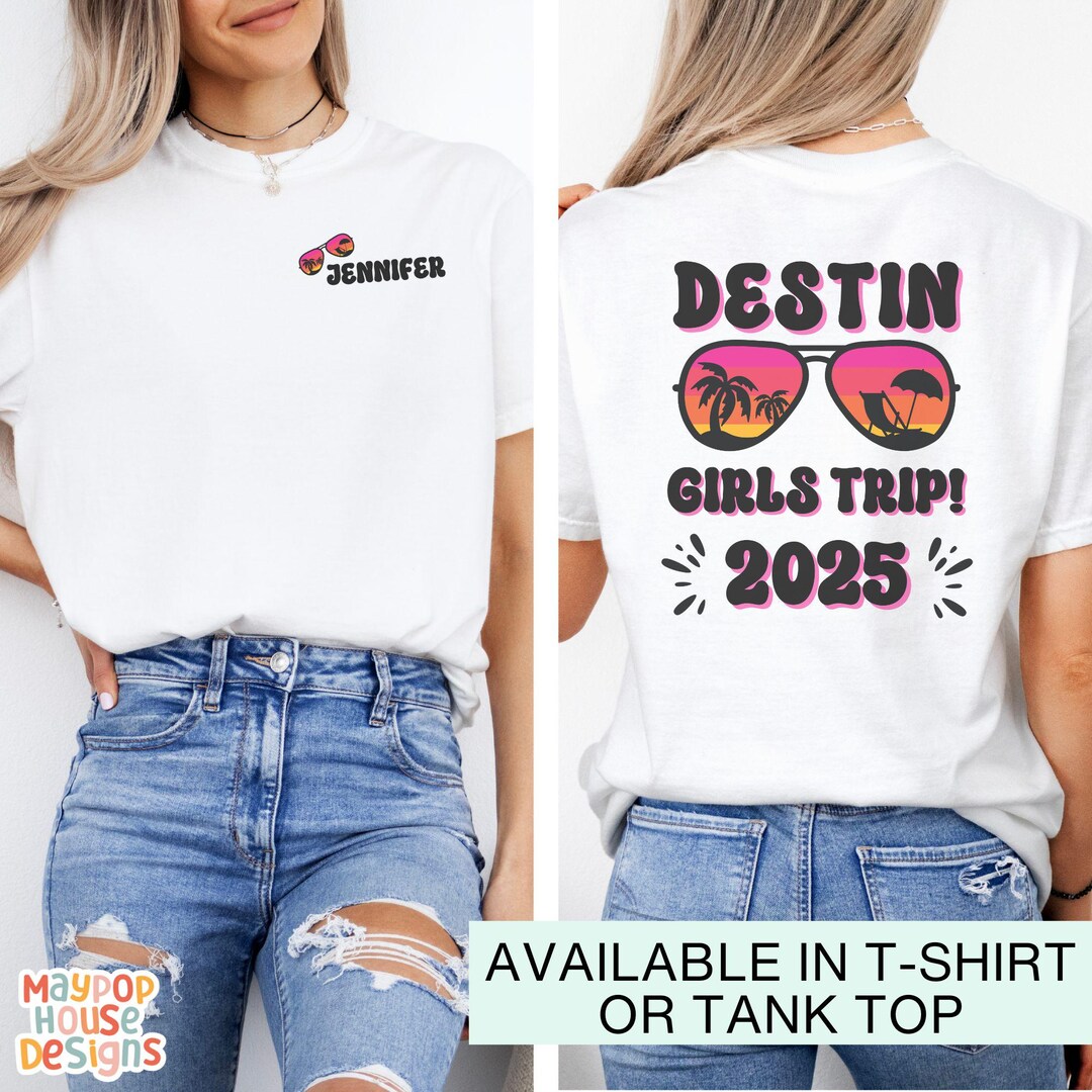 Girls Trip Custom Destination Shirt, Personalized Comfort Colors Girl's ...