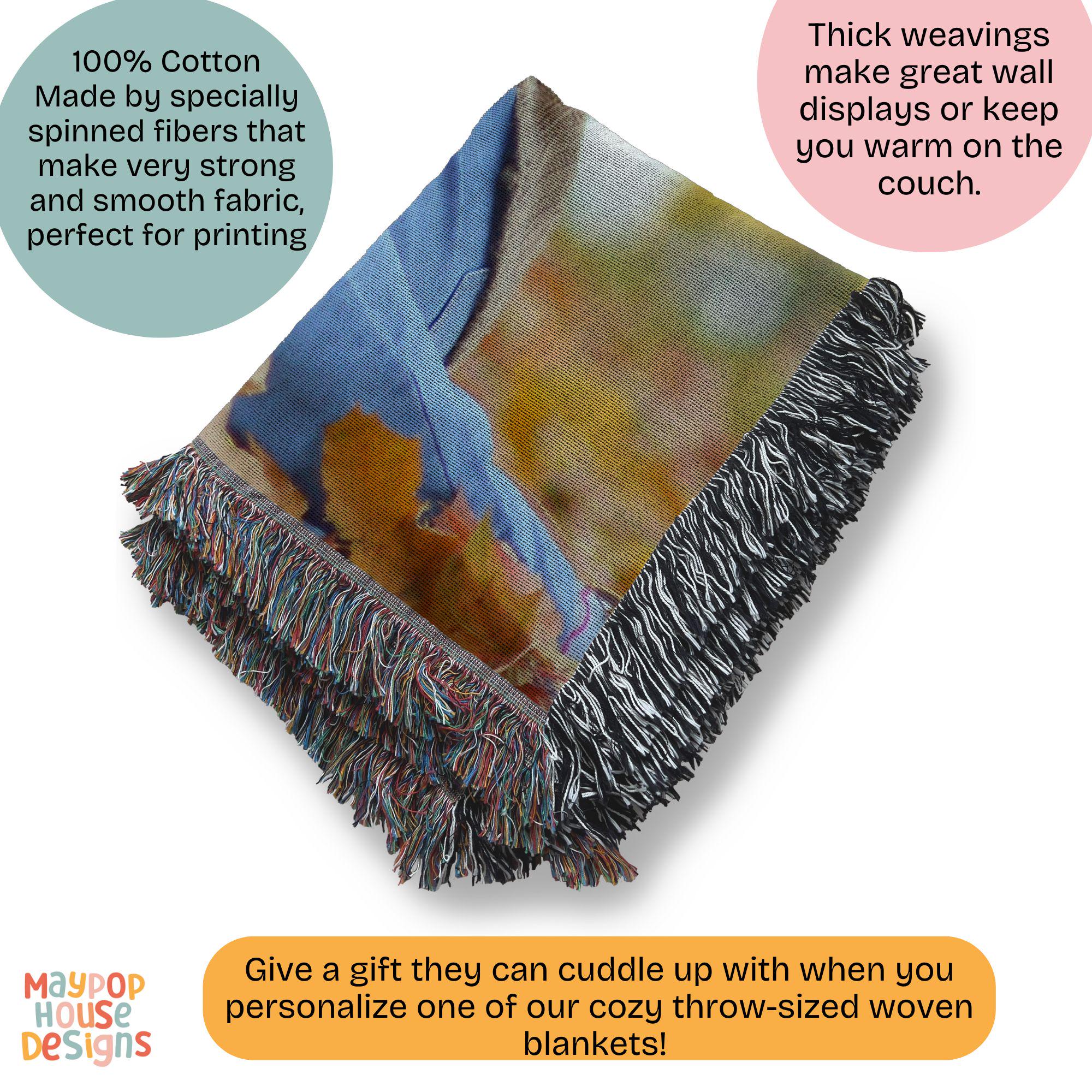 Personalized Photo Woven Cotton Throw Picture Blanket, Custom Photo ...