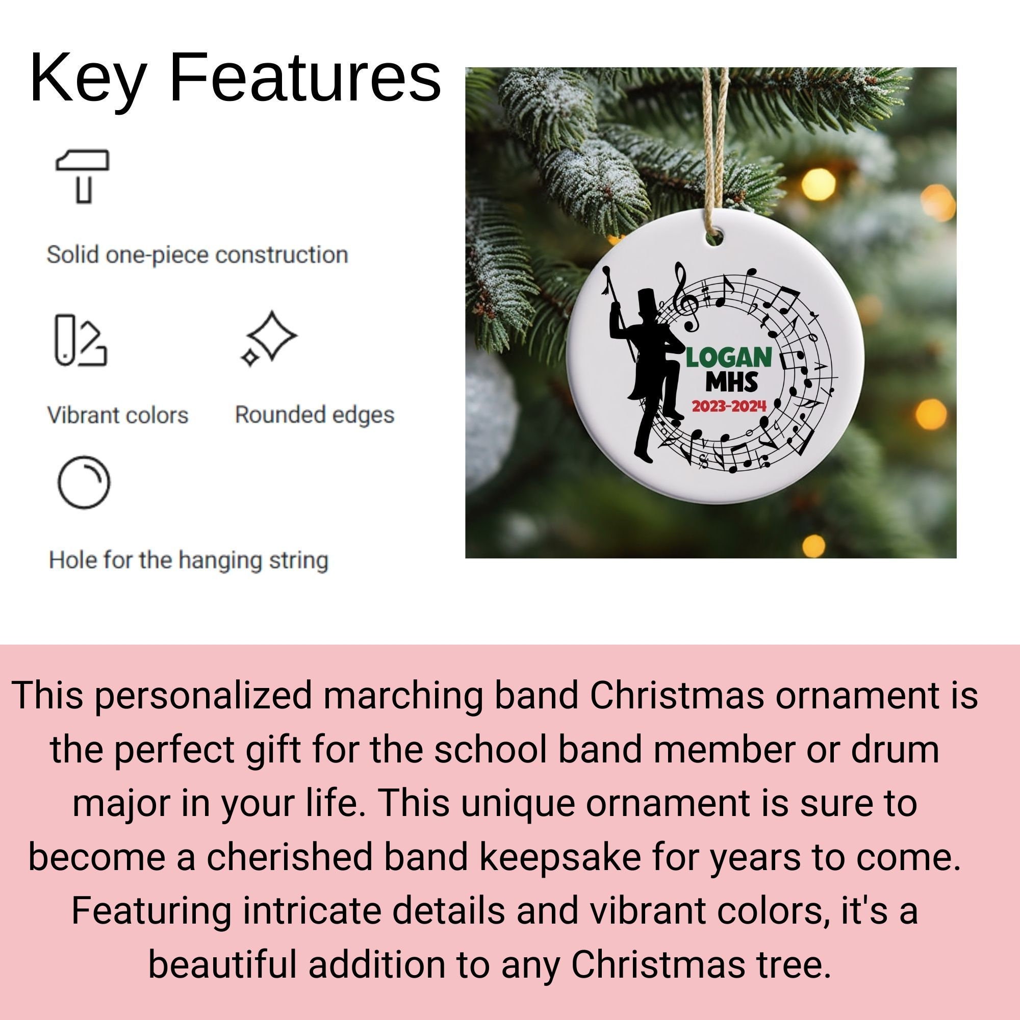 Personalized Marching Band Christmas Ornament Drum Major - Etsy