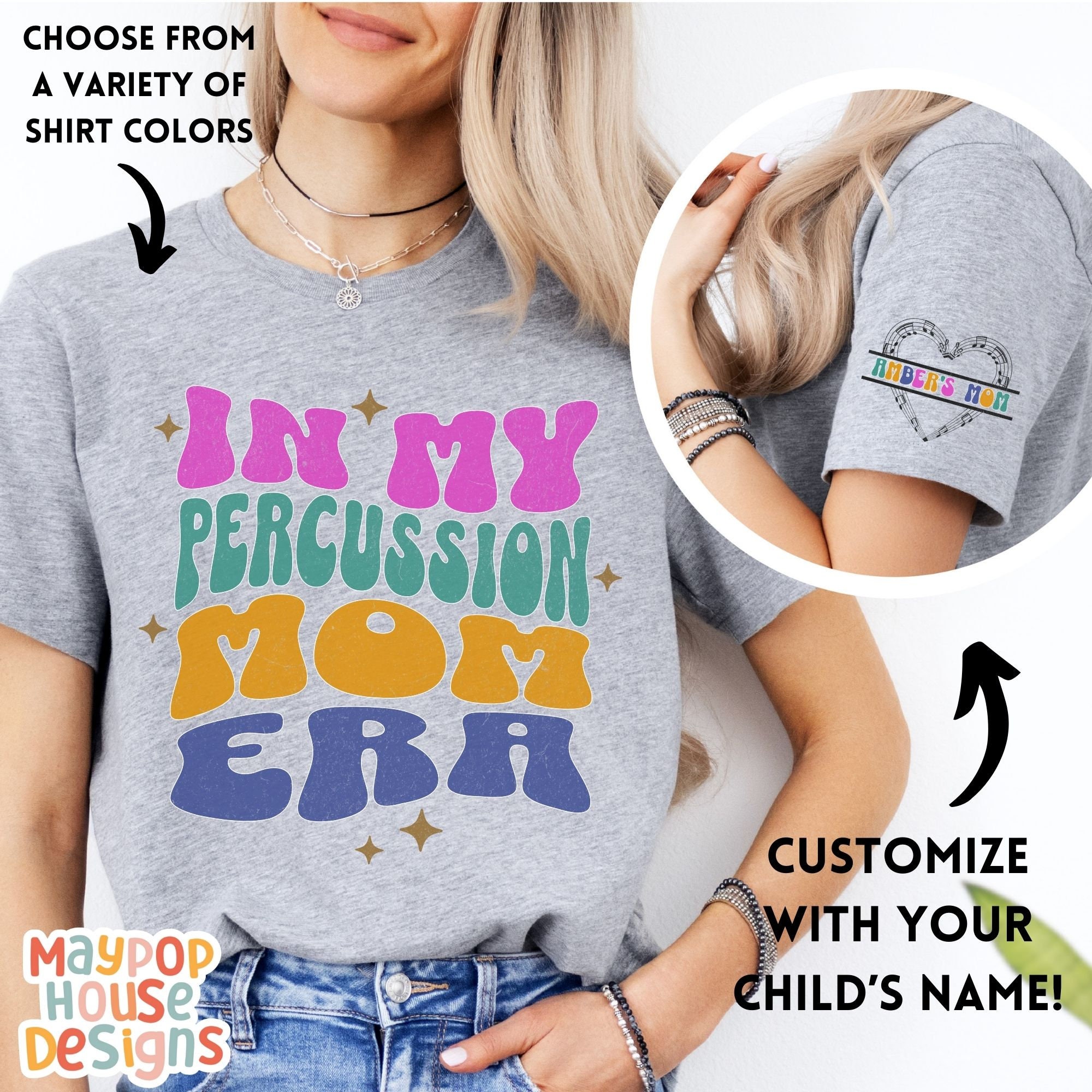 Personalized in My Percussion Mom Era Shirt for Mom, Customized Sleeve ...