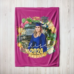 Personalized Graduation Photo Blanket, High School Graduation Gift for ...