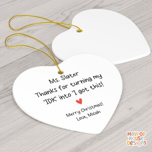 Personalized Teacher Christmas Ornament, Custom Teacher Gift From ...