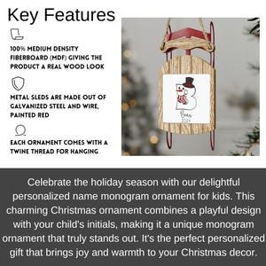 Kids Name Ornament Personalized Monogram Christmas Ornament 2025 Custom ...