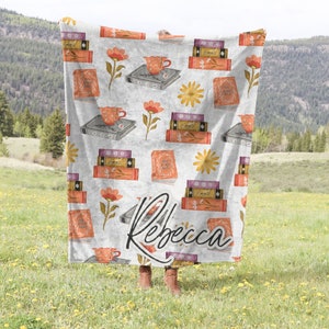 Personalized Book Reading Blanket, Custom Book Lover Throw, Book ...