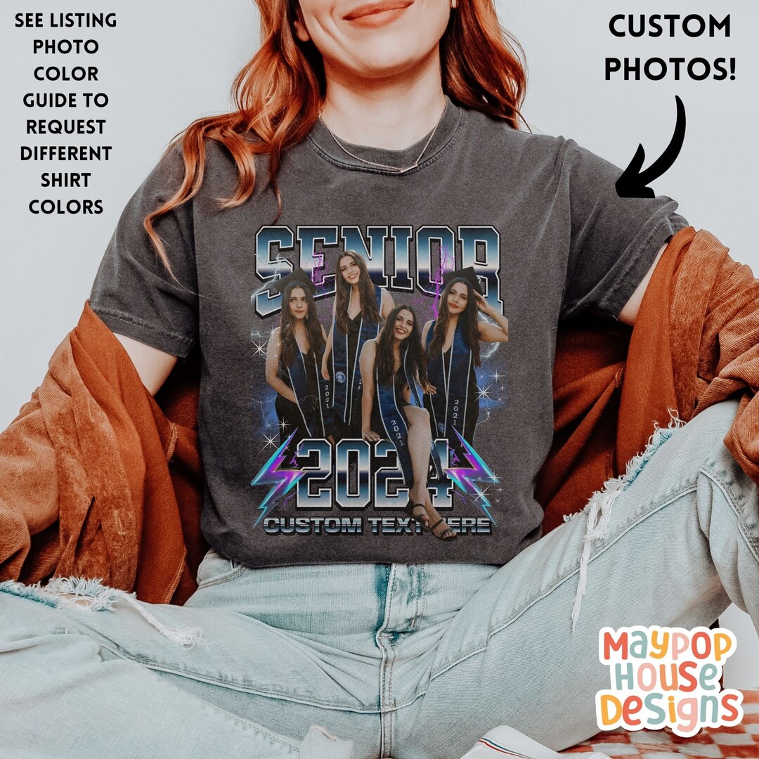 Graduation Custom Photo Bootleg 90s Rap Shirt for High School Graduate ...