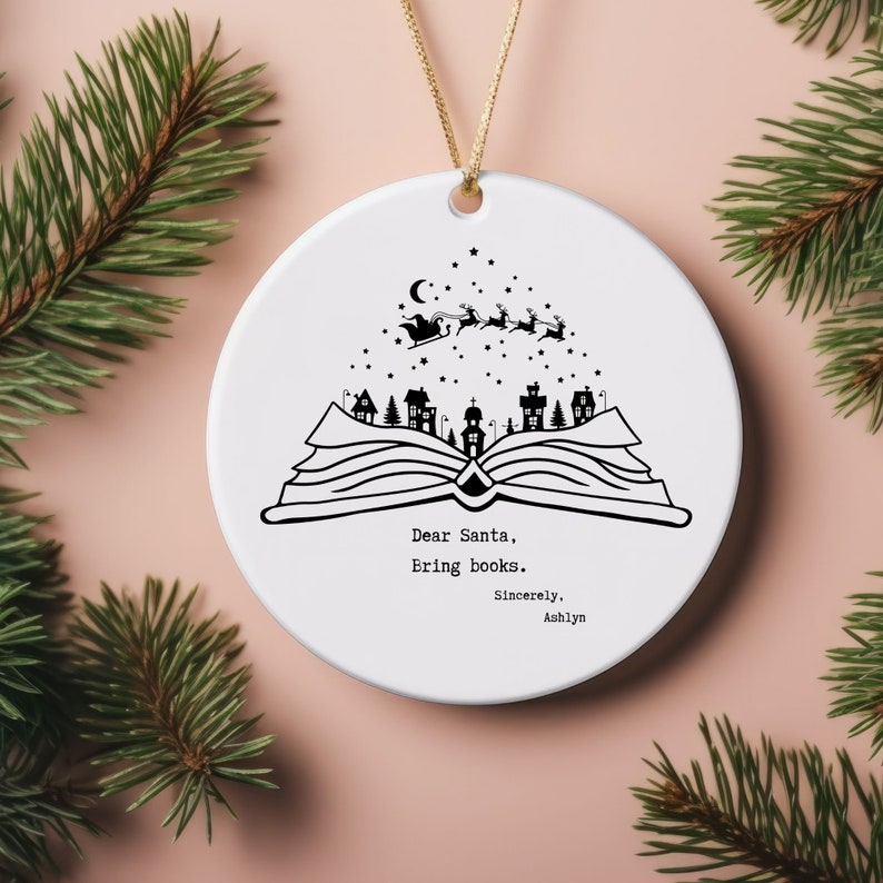 Personalized Book Christmas Ornament, Book Lovers Gift, Librarian ...