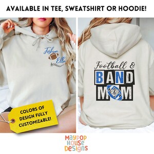 Football and Band Mom Sweatshirt, Personalized Football and Band Mom ...