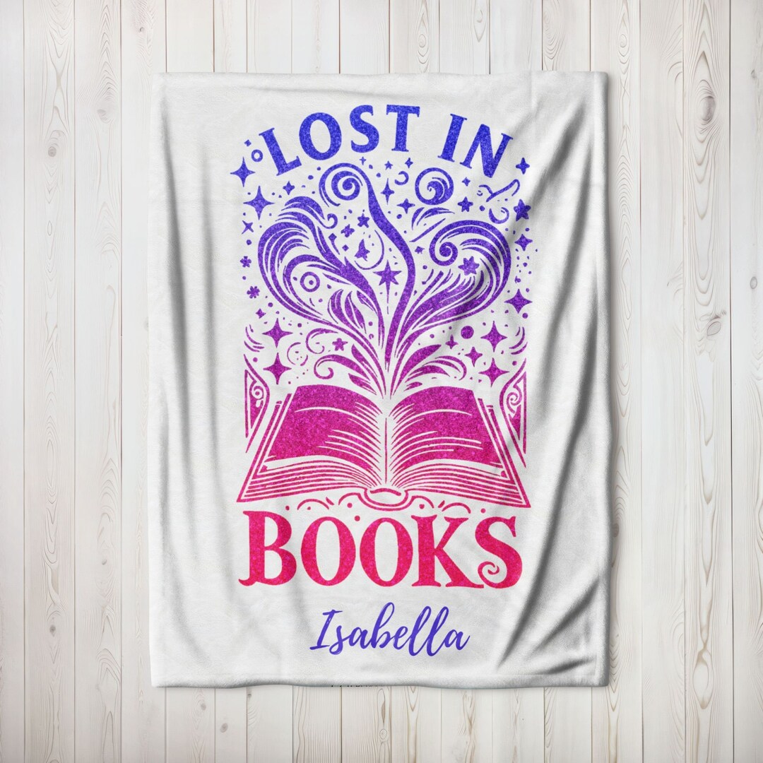 Personalized Book Reading Blanket, Custom Book Lover Throw, Book ...