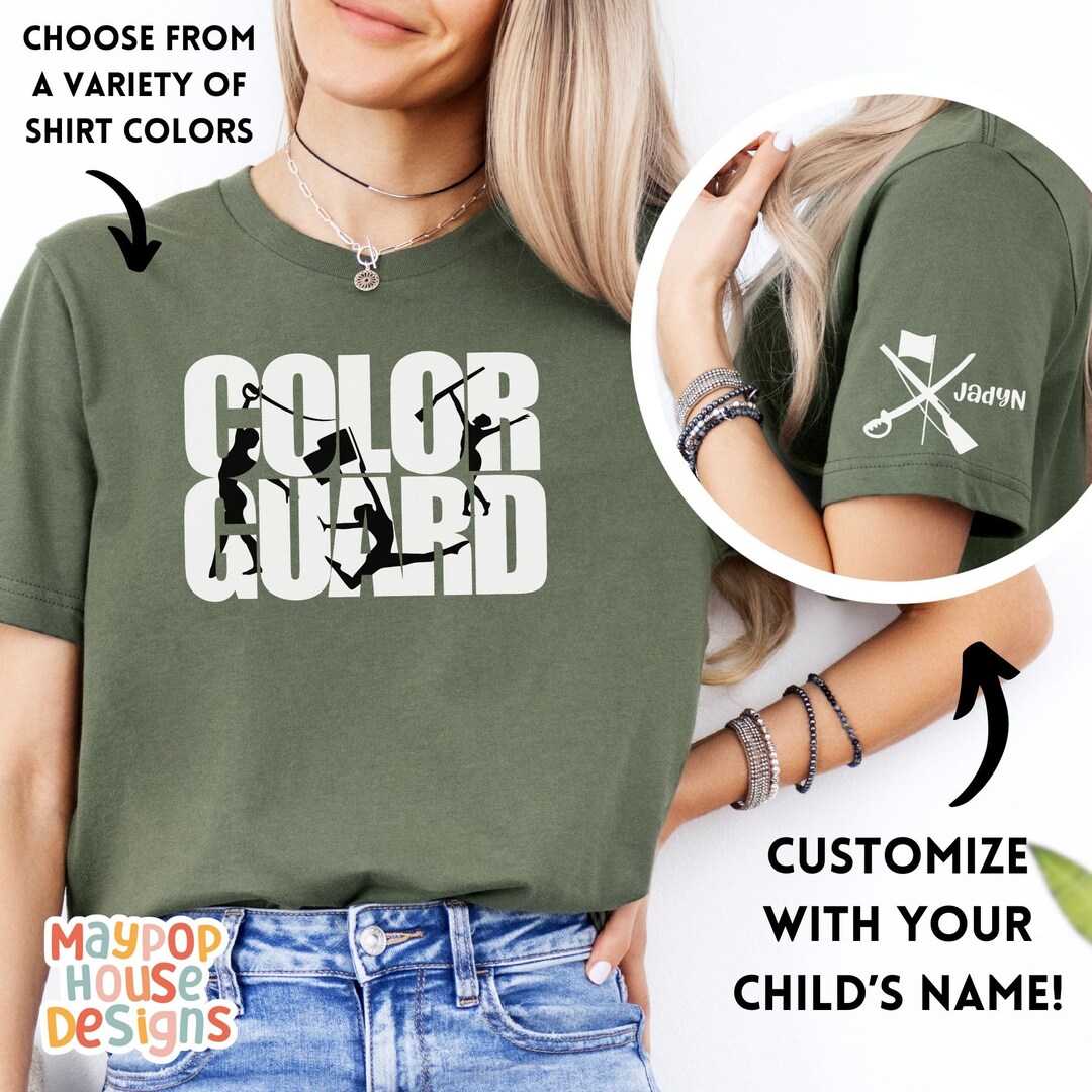 Personalized Color Guard Mom Shirt, Custom Colors Sleeve Design Color ...