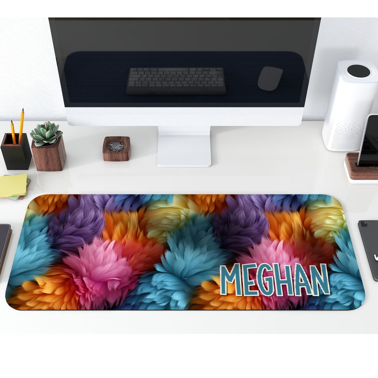 Personalized Extra Large Colorful Desk Mat, Cute Desk Pad for Teen ...