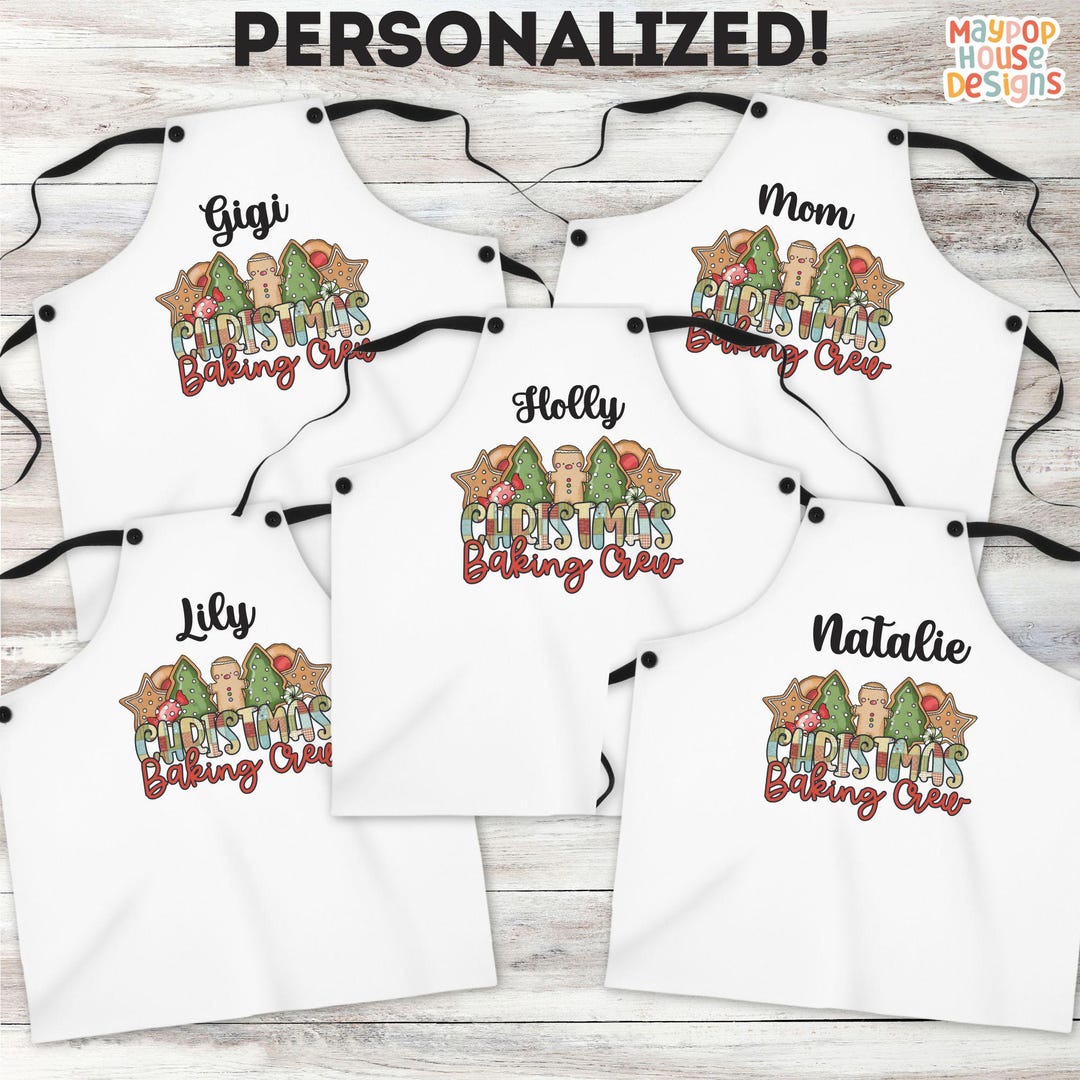 Custom Matching Christmas Apron, Personalized Christmas Kitchen Apron ...